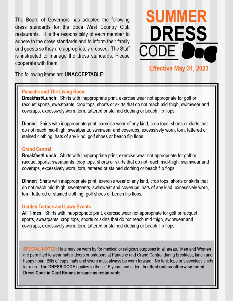 Boca West | Dress Code