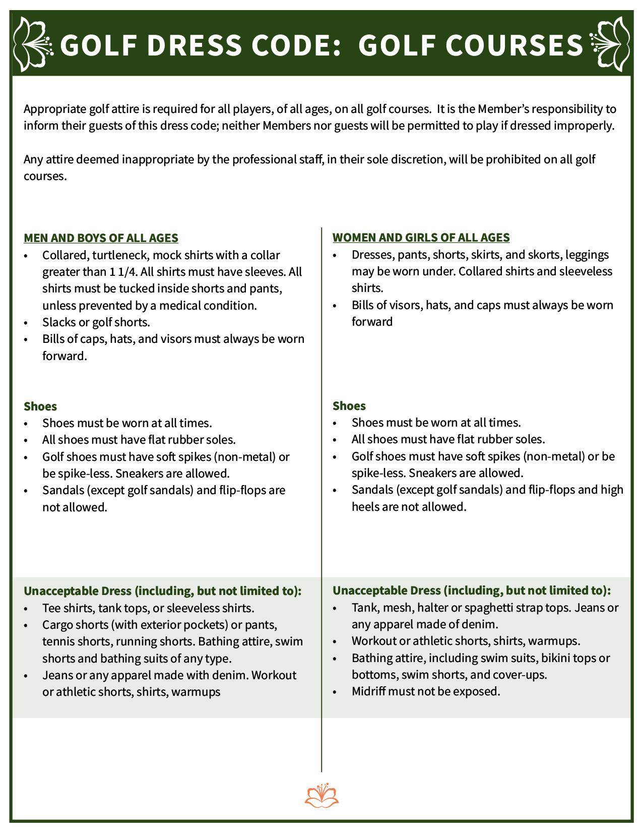 Boca West | Golf Rules, Etiquette & Dress Code