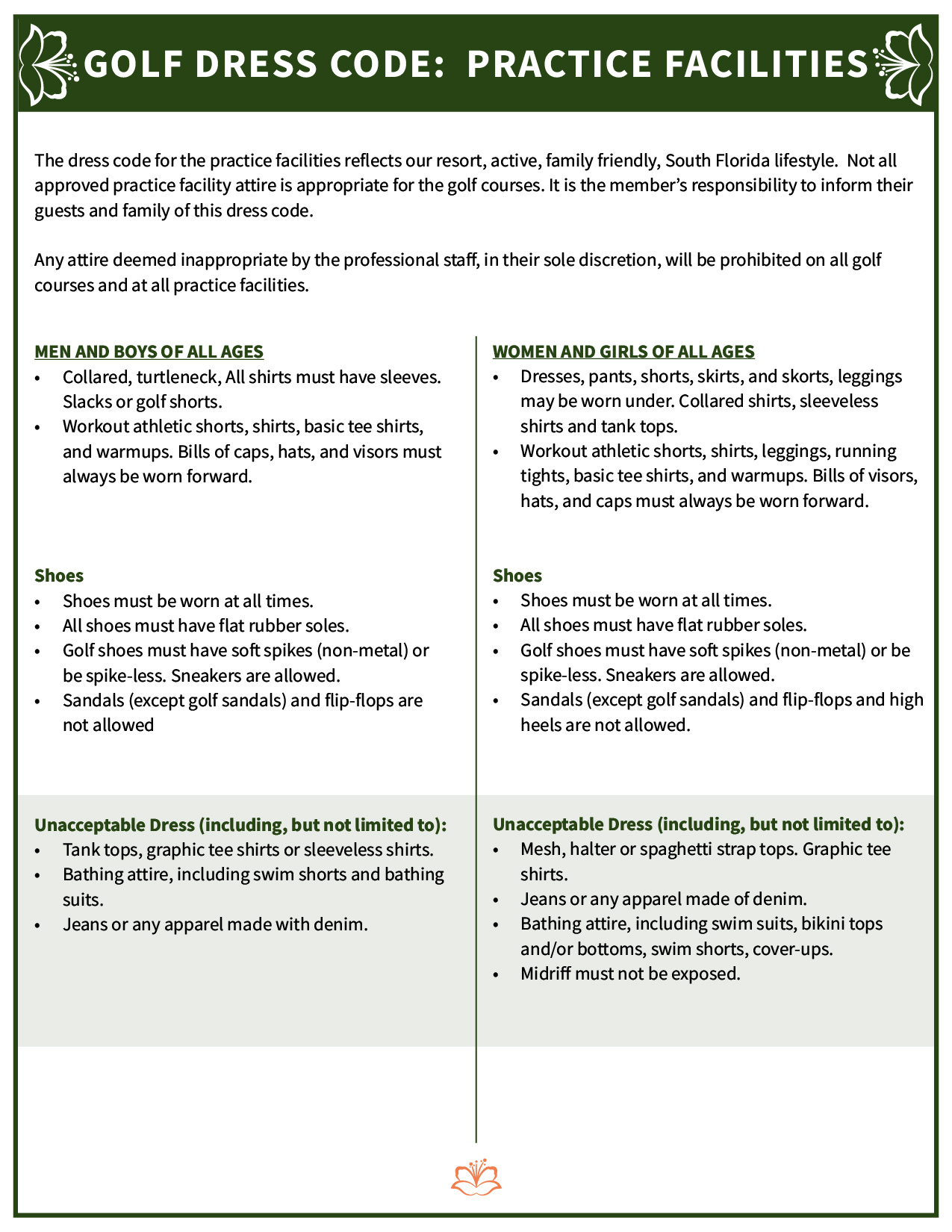 Boca West | Golf Rules, Etiquette & Dress Code