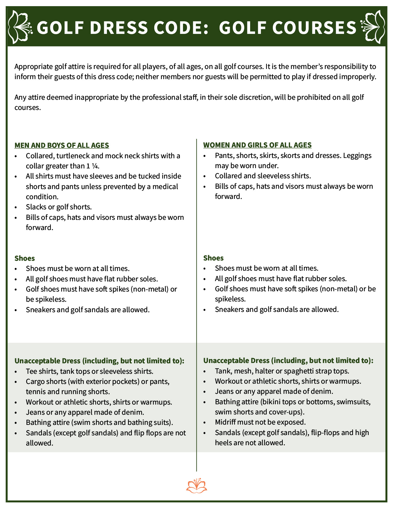 Boca West | Golf Rules, Etiquette & Dress Code