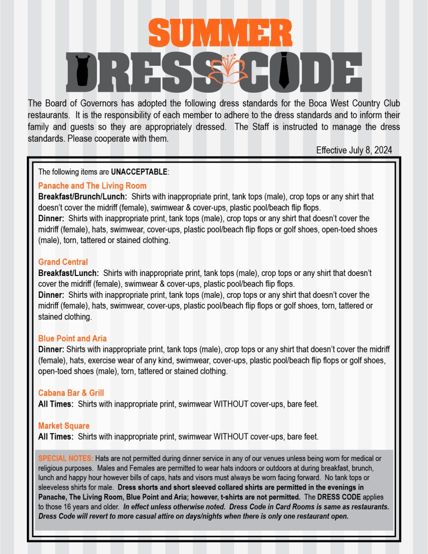 Boca West | Dress Code